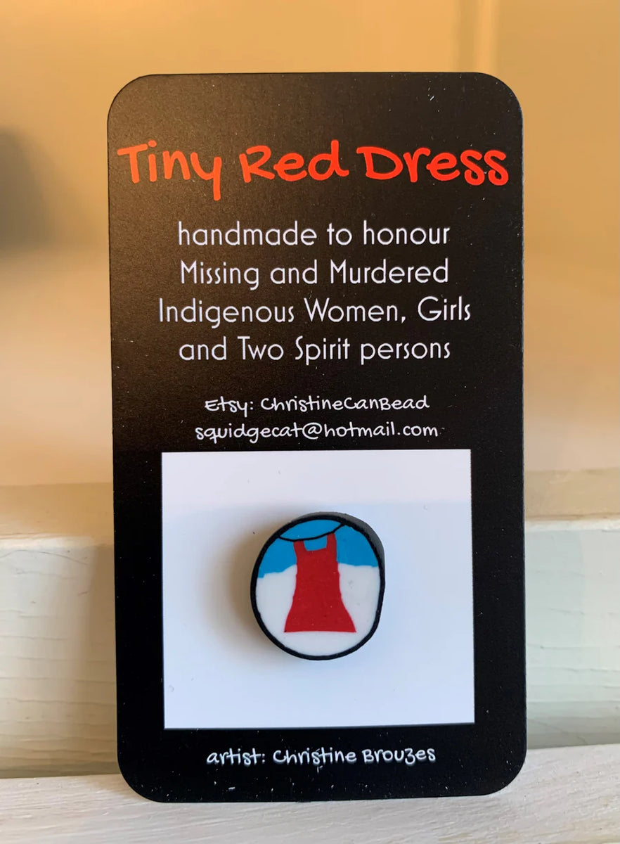 Ceramic Pin - Tiny Red Dress – Turtle Lodge Trading Post Inc