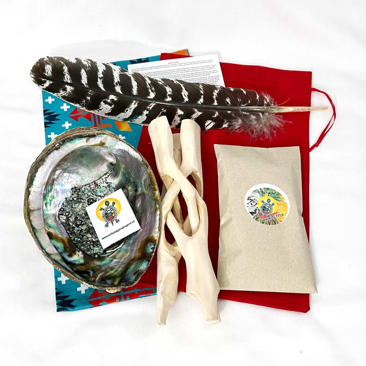 Smudge Bundle *DELUXE* *FOUR MEDICINES* – Turtle Lodge Trading Post Inc